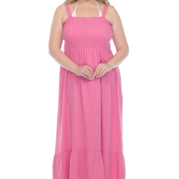Raviya | Swim | Raviya Plus Size Smocked Cotton Sleev Pink Fizz X ...